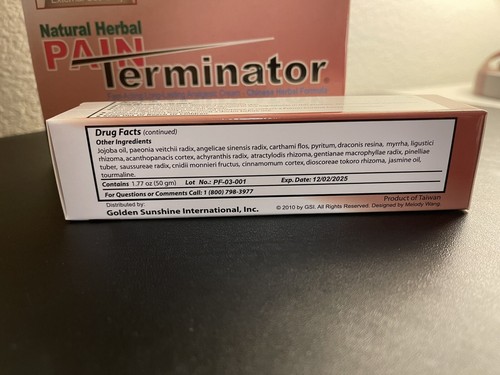 Golden Sunshine Pain Terminator Cream Tube - 1.77 oz for sale online | eBay