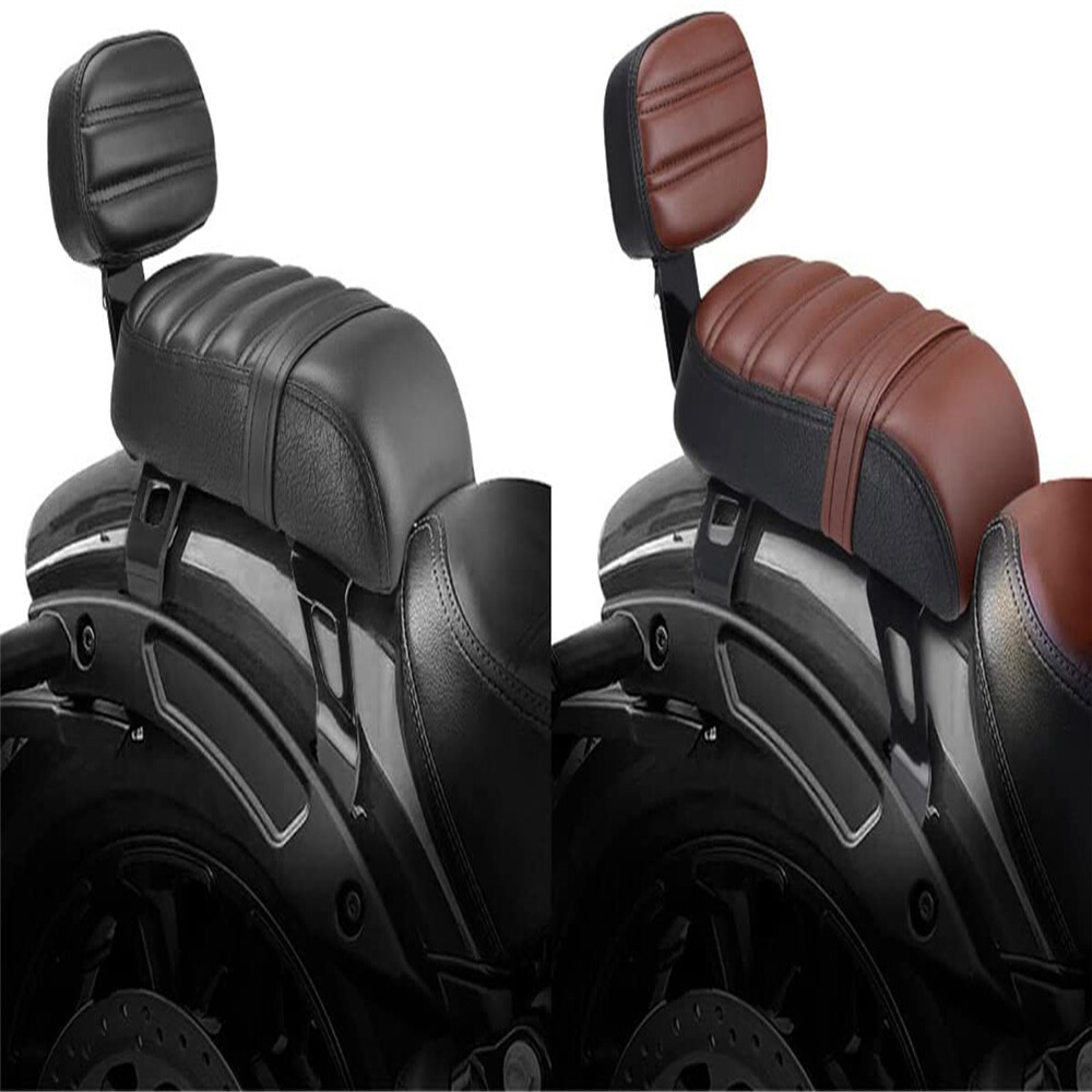 Brown Black Rear Seat Backrest w/ Bracket Fit For Indian Scout Bobber ...