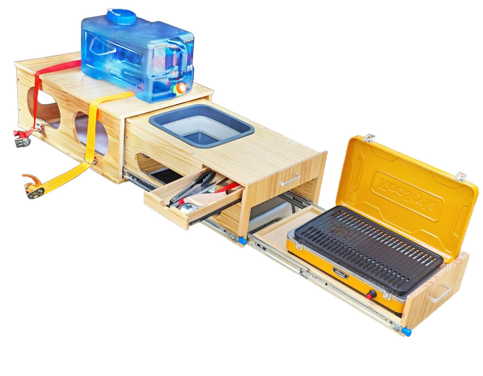 Overland Kitchen, Vehicle Camping Table with Drawer, for SUV Trunk Bed ...