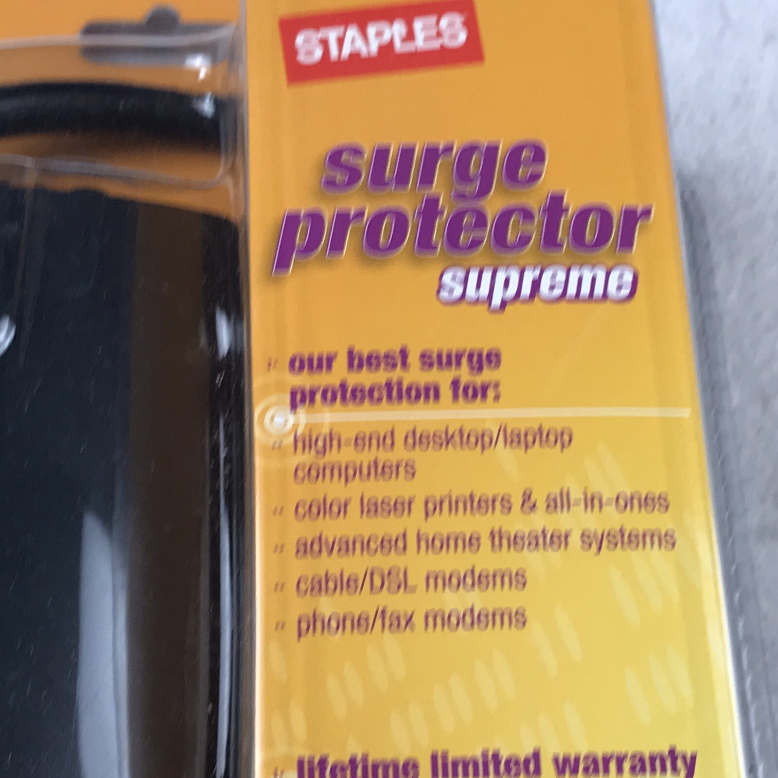 staples surge protector supreme 3330 joules 10 outlet for sale online ...