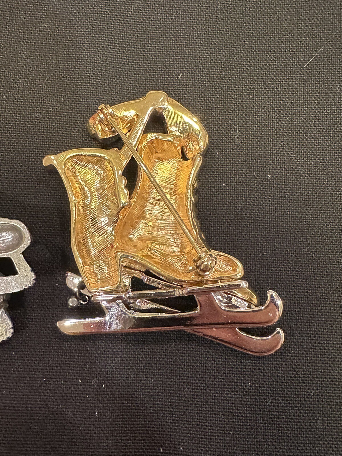 Pair Of Vintage Ice Skating Silver Gold Tone Pin Brooch Robert Hall | eBay