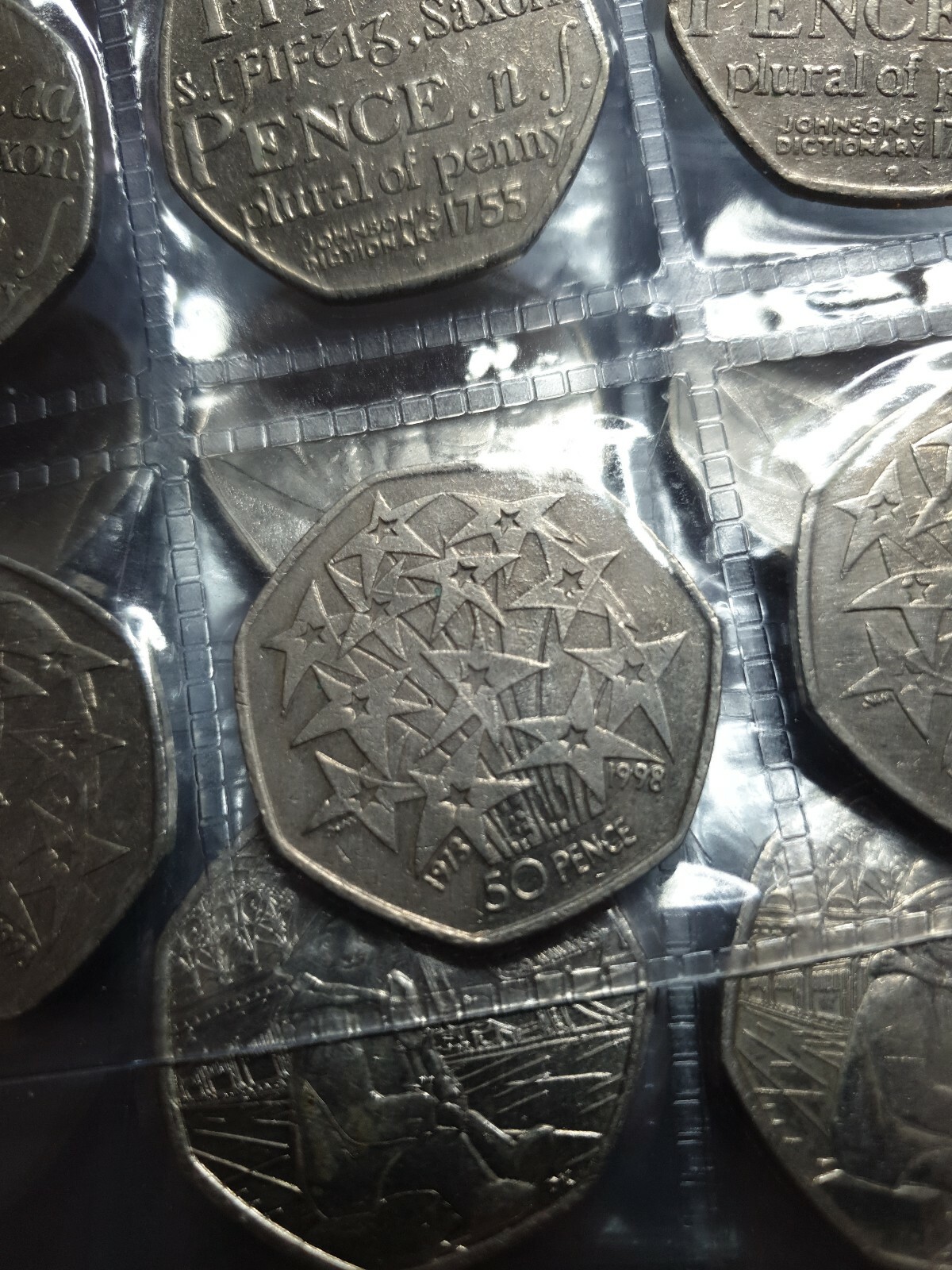 1998 Rare 50p Coin EU 12 Stars Fireworks Pattern | eBay UK