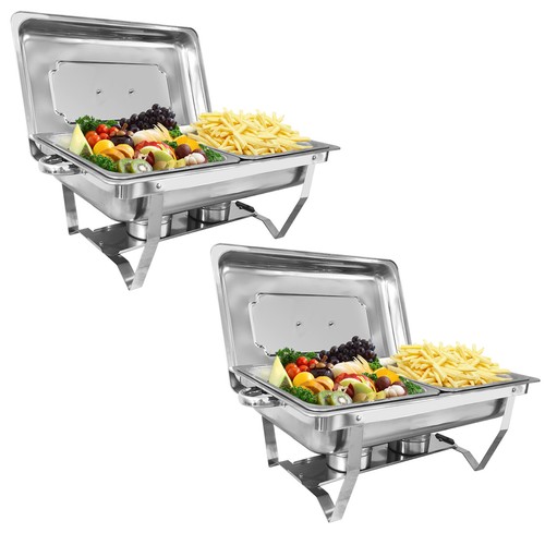 Stainless Steel Chafing Dish Buffet Set with Half Size Pan, Silver, 2 ...