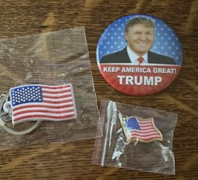 Donald Trump Pin Flag Keychain Button New in Packages | eBay UK