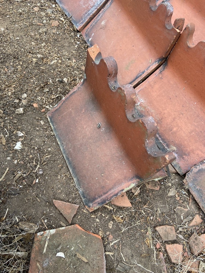 Reclaimed Ridge Tiles , 13 ornamental clay angled ridge tiles | eBay UK