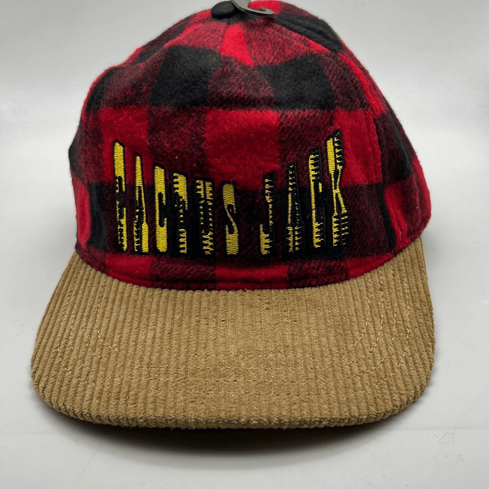 Cactus Jack Mick Foley Plaid Corduroy Snapback Hat Cap Red WWE - New ...