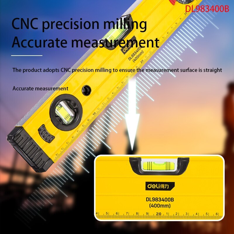 Tunable Level Ruler 400mm 90° Horizontal Bubble Magnetic Bottom ...