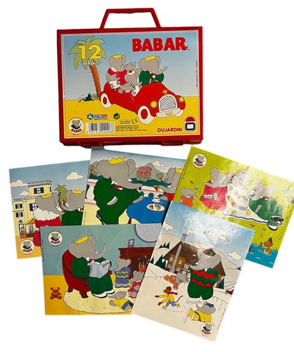 Toy box w/12 cubes BABAR by Dujardin full made in France | eBay