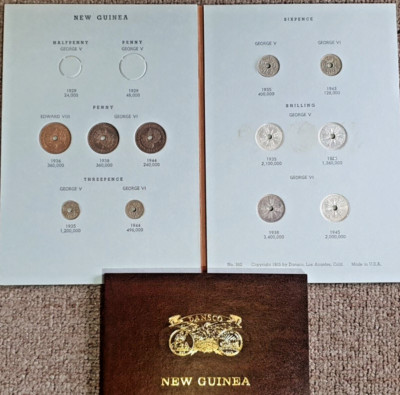 New Guinea Coin Set 1935-1945 (11 coins). Complete Set in Dansco Album ...