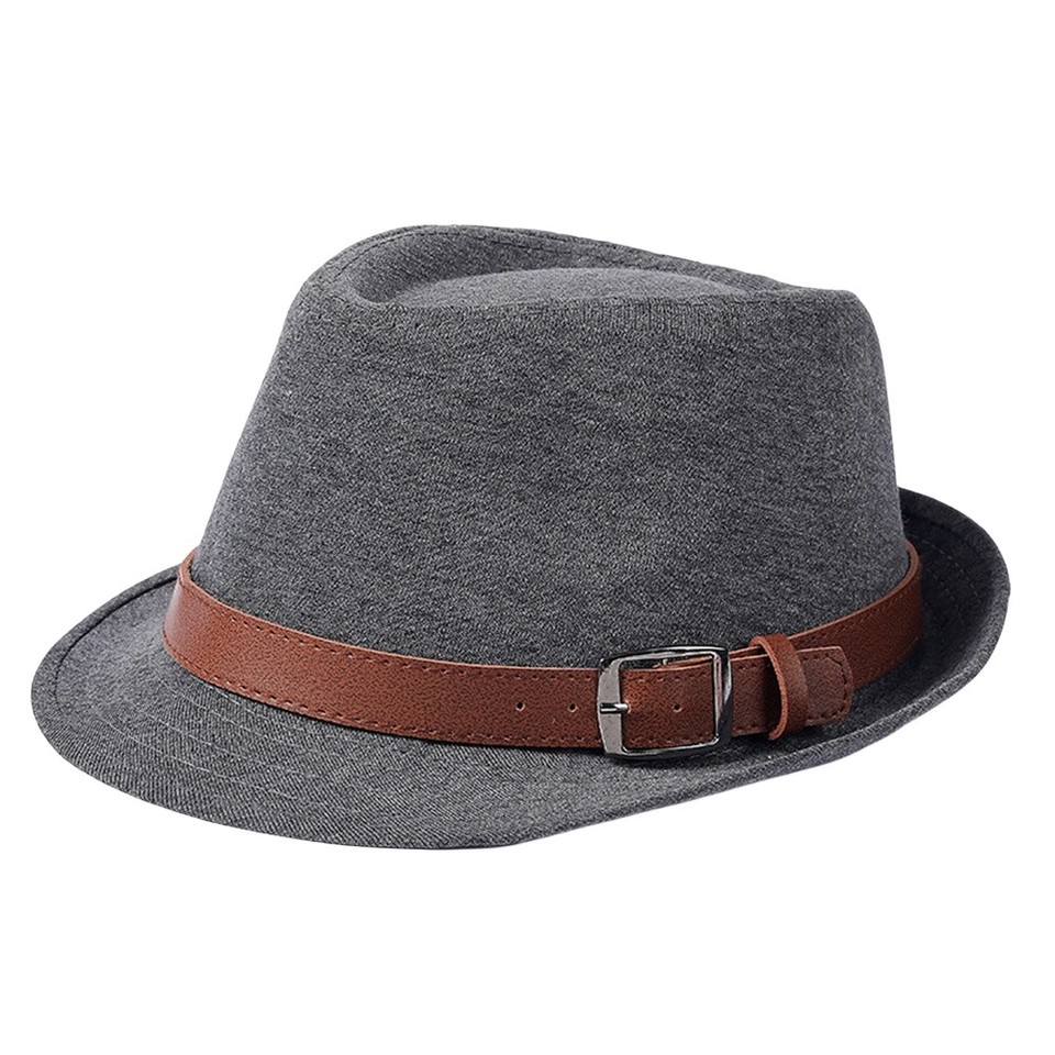 Men Classic Solid Woolen Jazz Fedora Hat Trilby Outdoor Travel Retro ...
