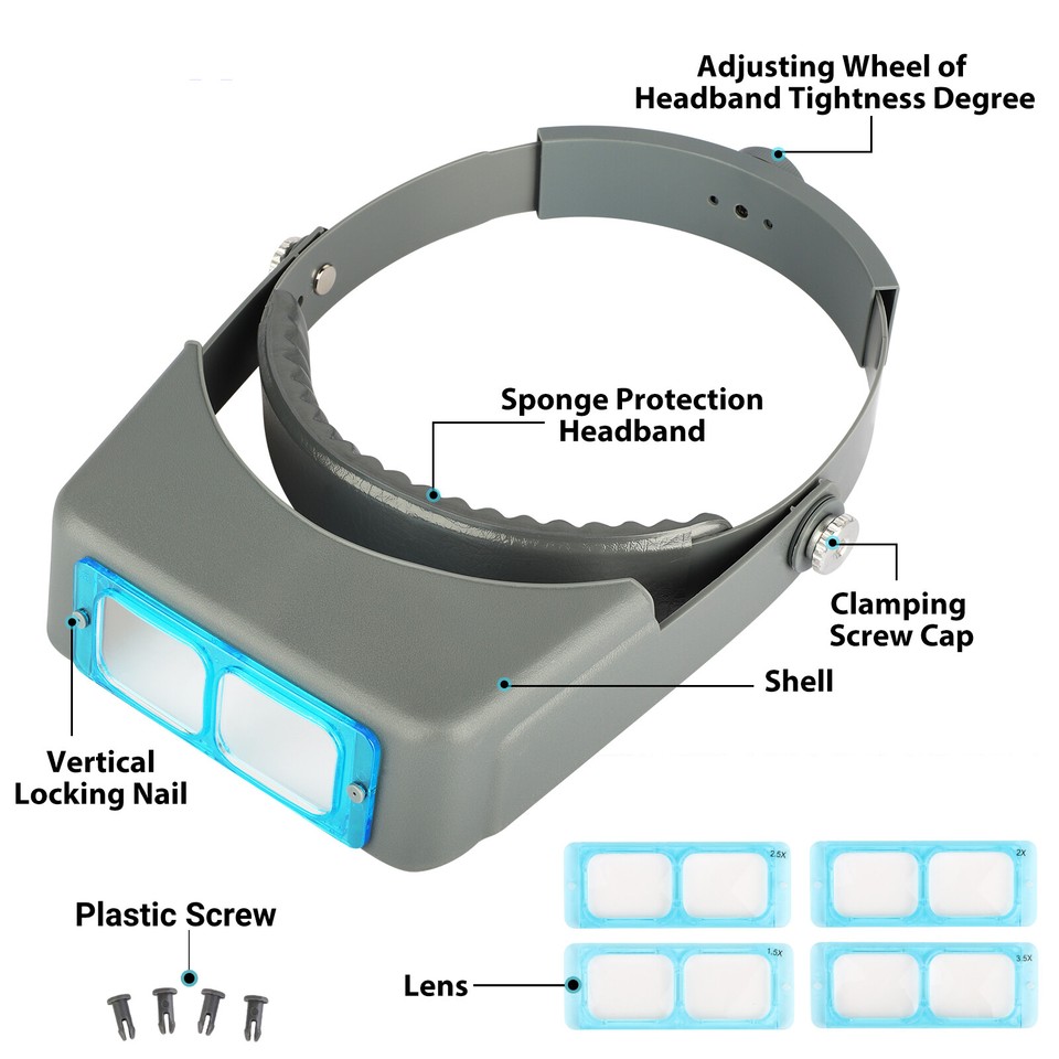Headband Magnifier Head Magnifying Visor Glasses Jewelry Watch Repair w ...