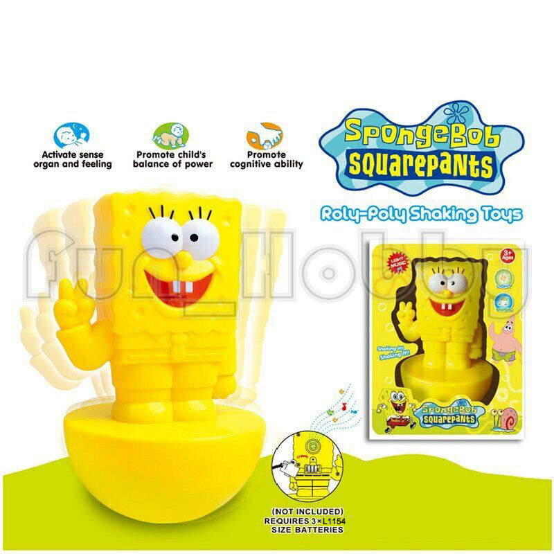 2 Packs of Music and Lights SpongeBob Squarepants Roly-Poly Shaking Toy ...