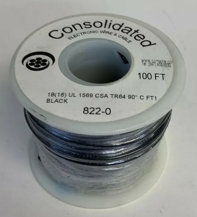 New Processed Wire Respooled 822-0 100ft. Black 100ft. Fast Shipping ...