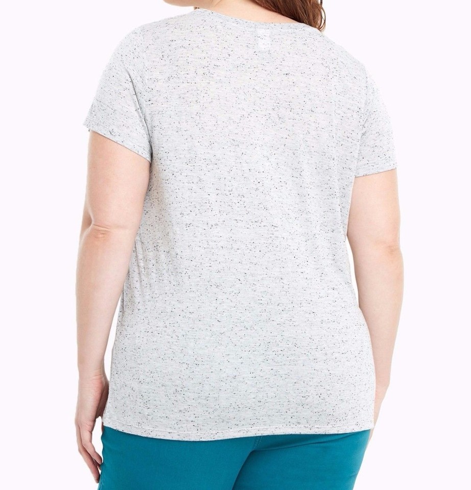 Torrid Model Behavior Tee Speckled Gray & Black 2X 22 24 2 #25184 | eBay