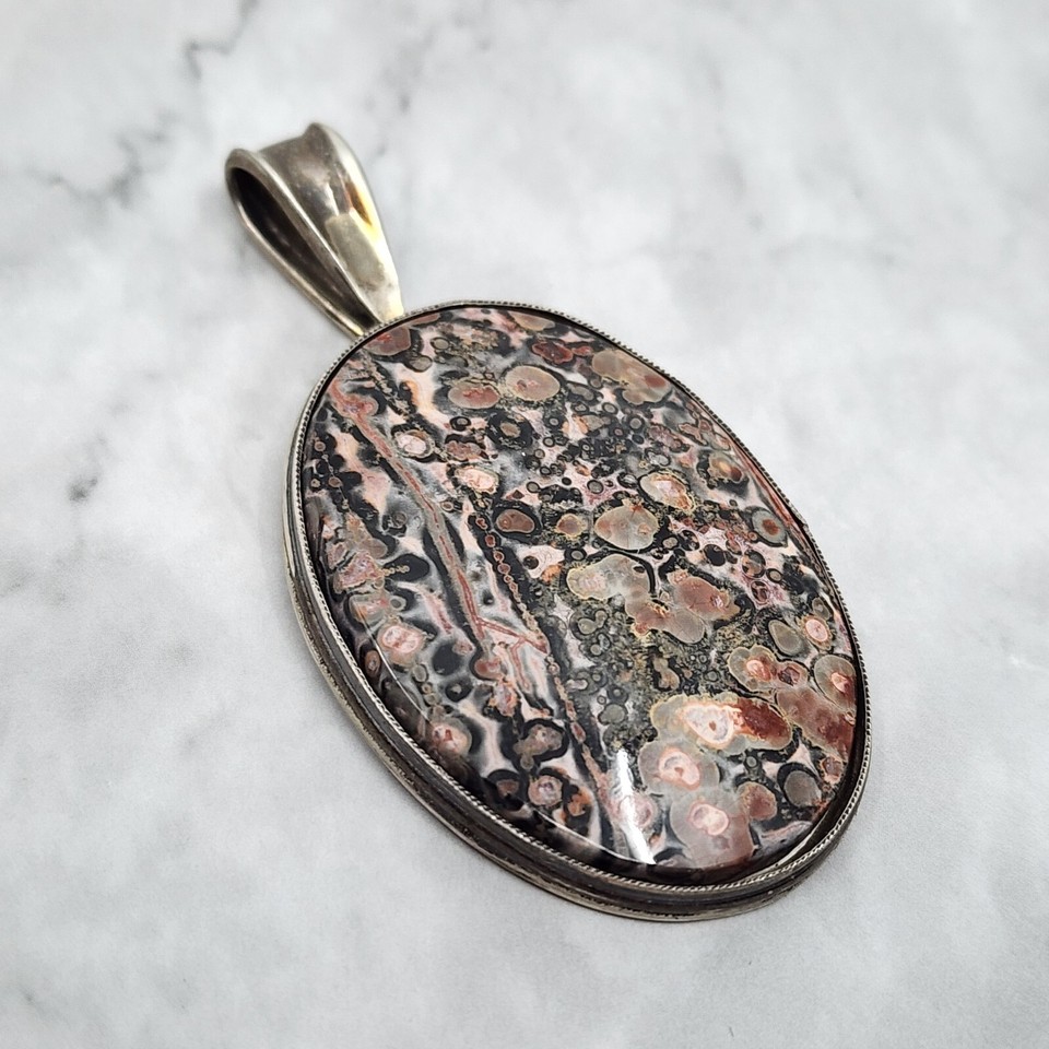 Vintage Native american Leopard Skin Jasper Natural Necklace Pendant ...