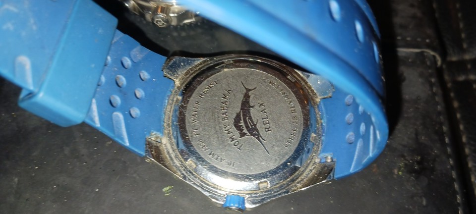 Tommy Bahama 10 ATM Blue Rubber Swordfish Watch | eBay