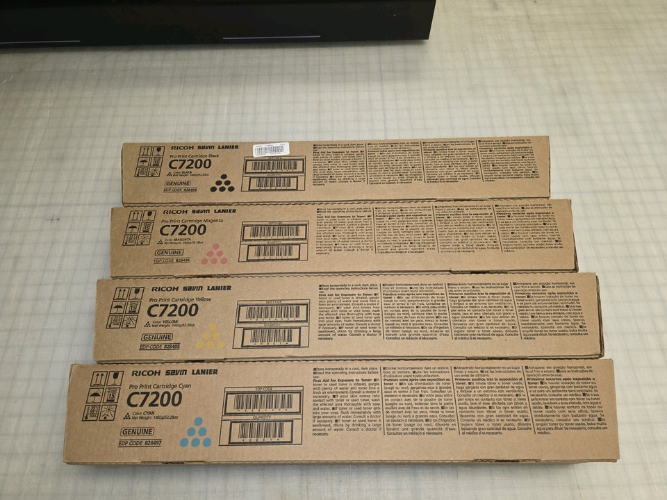 1 Set New Genuine Ricoh PRO C7200 Savin Lanier Toner 828494 828495 ...