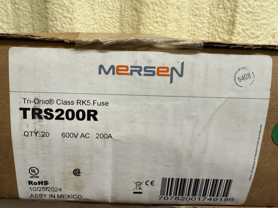 Mersen TRS200R Fuse, 200Amp, 600V New Case (20) Fuses | eBay