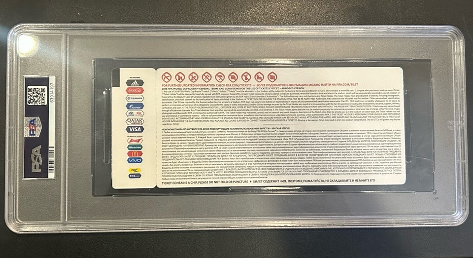 2018 WORLD CUP TICKET 6/30 FRANCE ARGENTINA PSA 3 MBAPPE 2 G & 1ST V ...