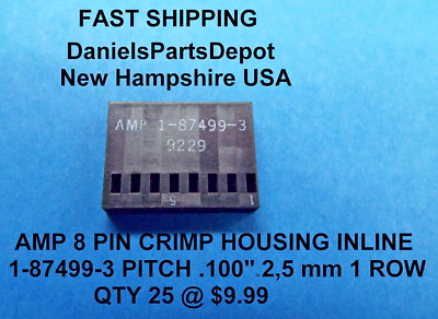 x25 AMP 1-874699-3 CONNECTOR .100 2.54mm FEMALE 8 PIN INLINE HOUSING ...