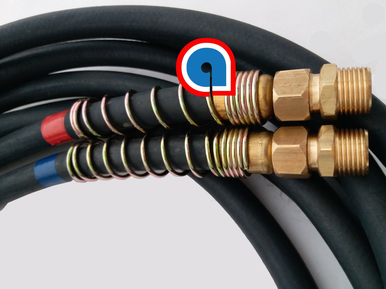 Red & Blue Rubber Air Line, 15' Ft Ref:11-81150 1/2" Swivel BRASS ...