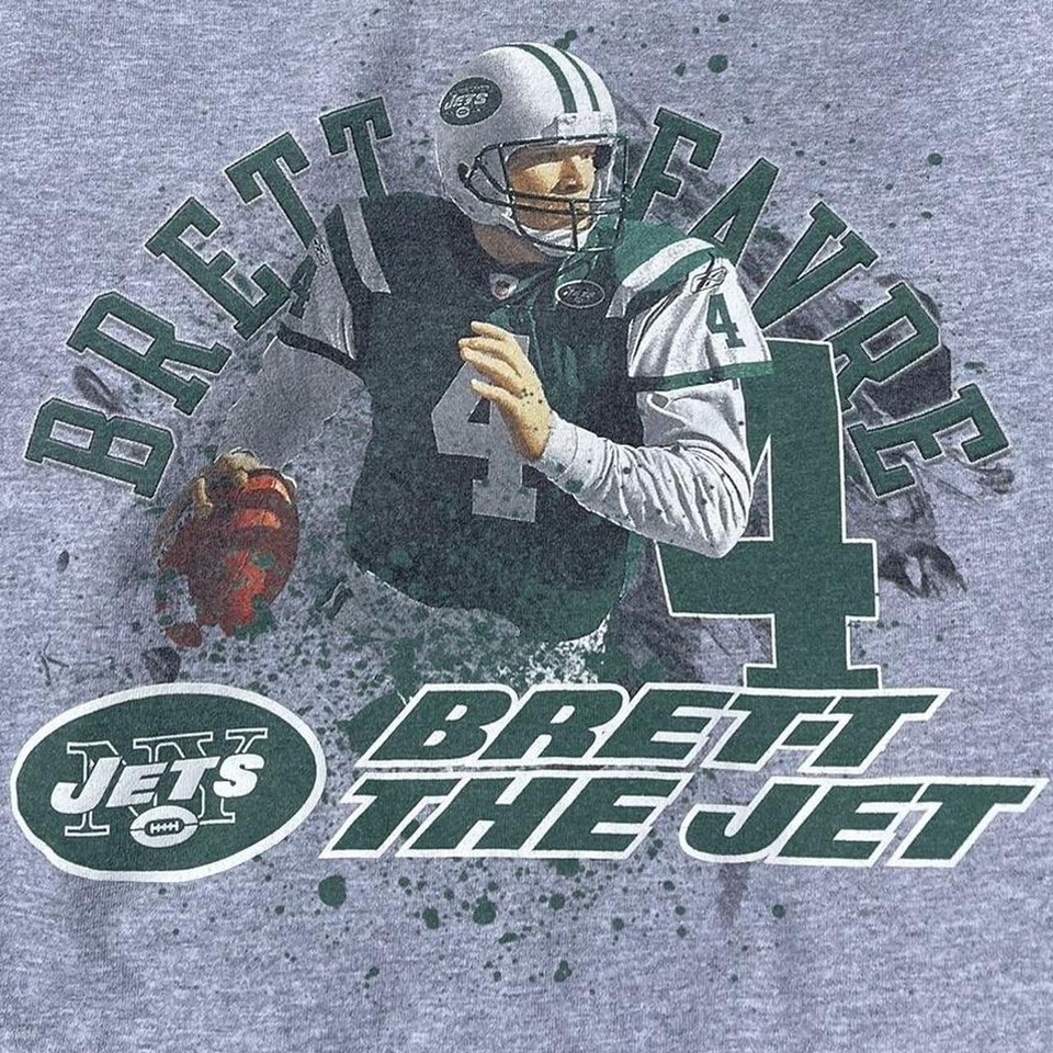New York Jets Brett Favre "Brett The Jet" Reebok Men’s XL Gray T Shirt ...
