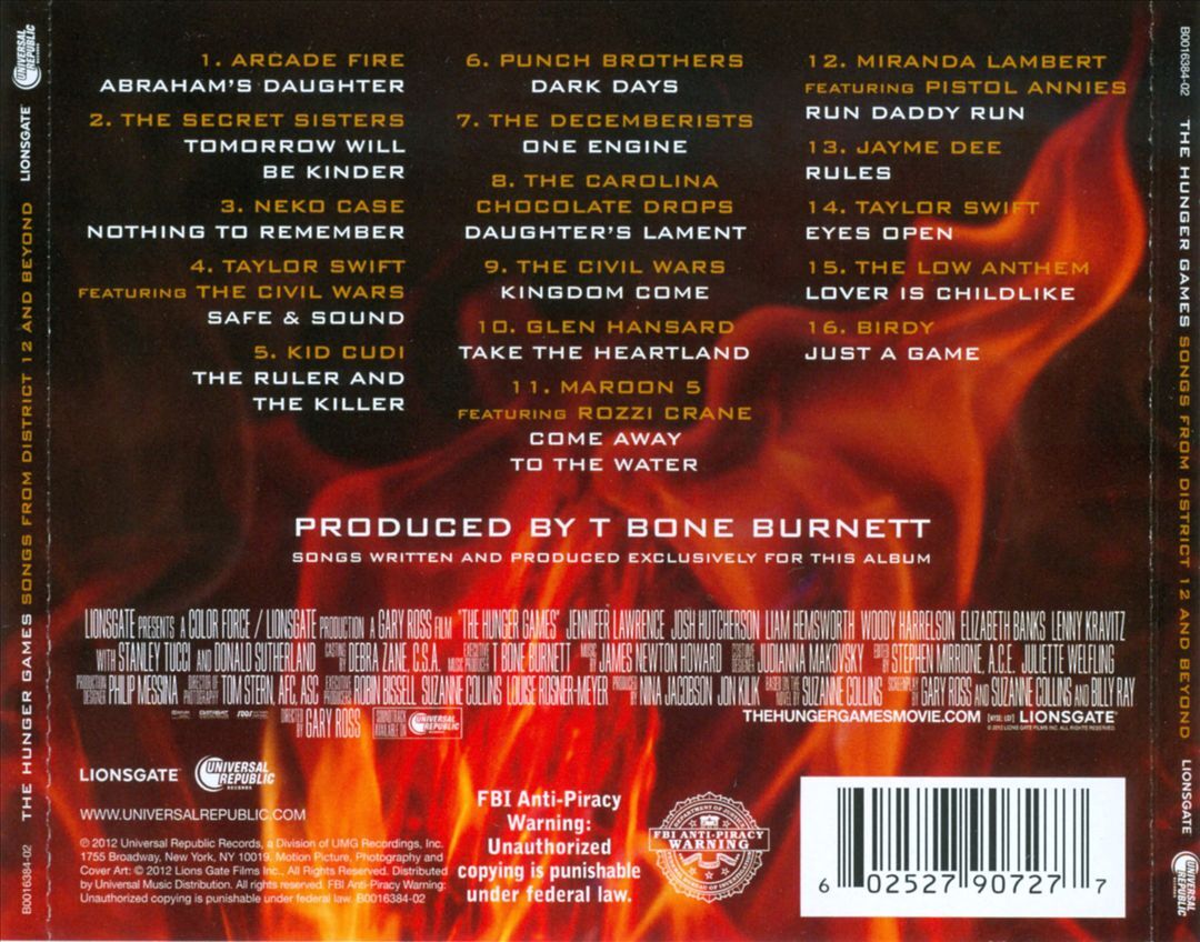 VARIOUS ARTISTS - THE HUNGER GAMES: SONGS FROM DISTRICT 12 AND BEYOND ...