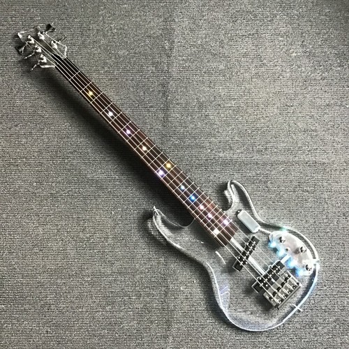 Acrylic Colorful LED Light 5 String Electric Bass Guitar Rosewood ...
