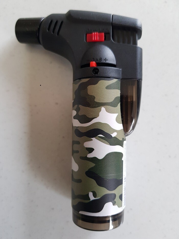 Jet Flame Butane Camoflauge hand held Torch Lighter powerful lockable ...