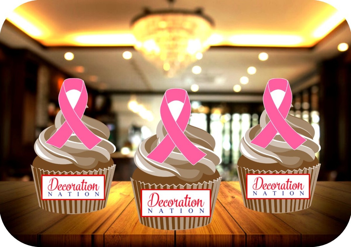Pink Ribbon Edible Cake Decorations | Shelly Lighting