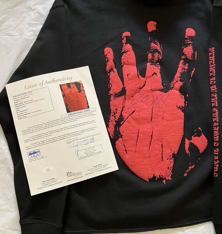 XXXTENTACION Revenge Tour Hoodie Signed Autographed JSA Authenticated ...