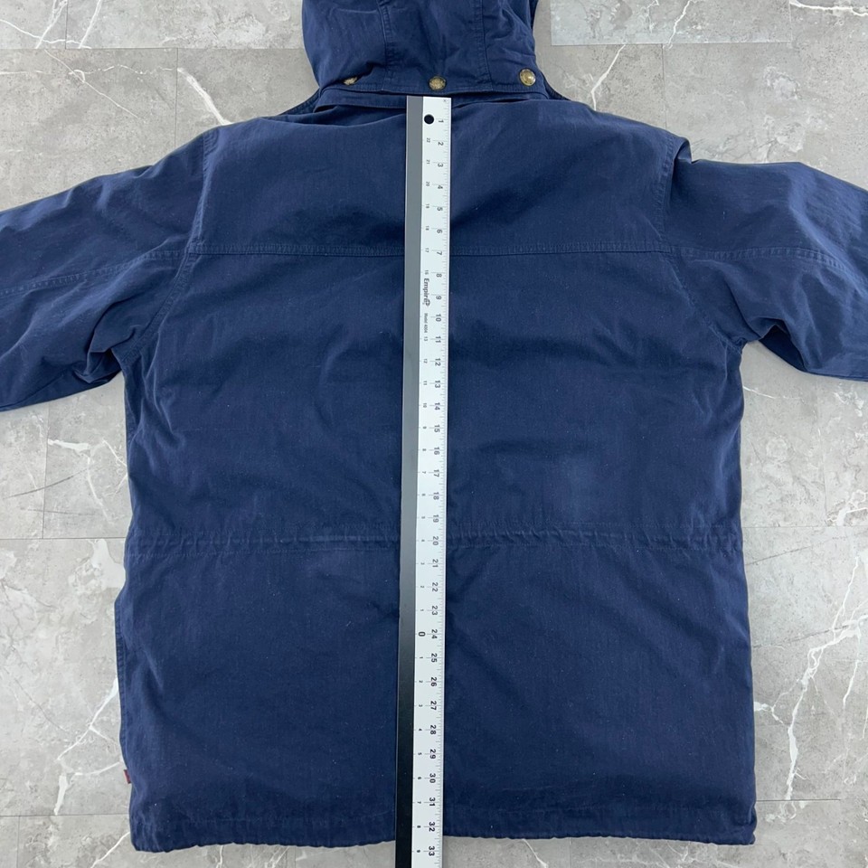 Vintage Woolrich Jacket Mens XL Zip Out Fleece Lined Hooded Navy Blue ...