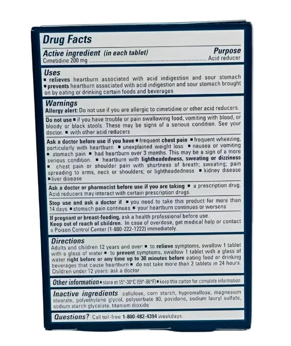 Tagamet HB 200 mg Cimetidine Acid Reducer & Heartburn Relief 30 Ct EXP ...