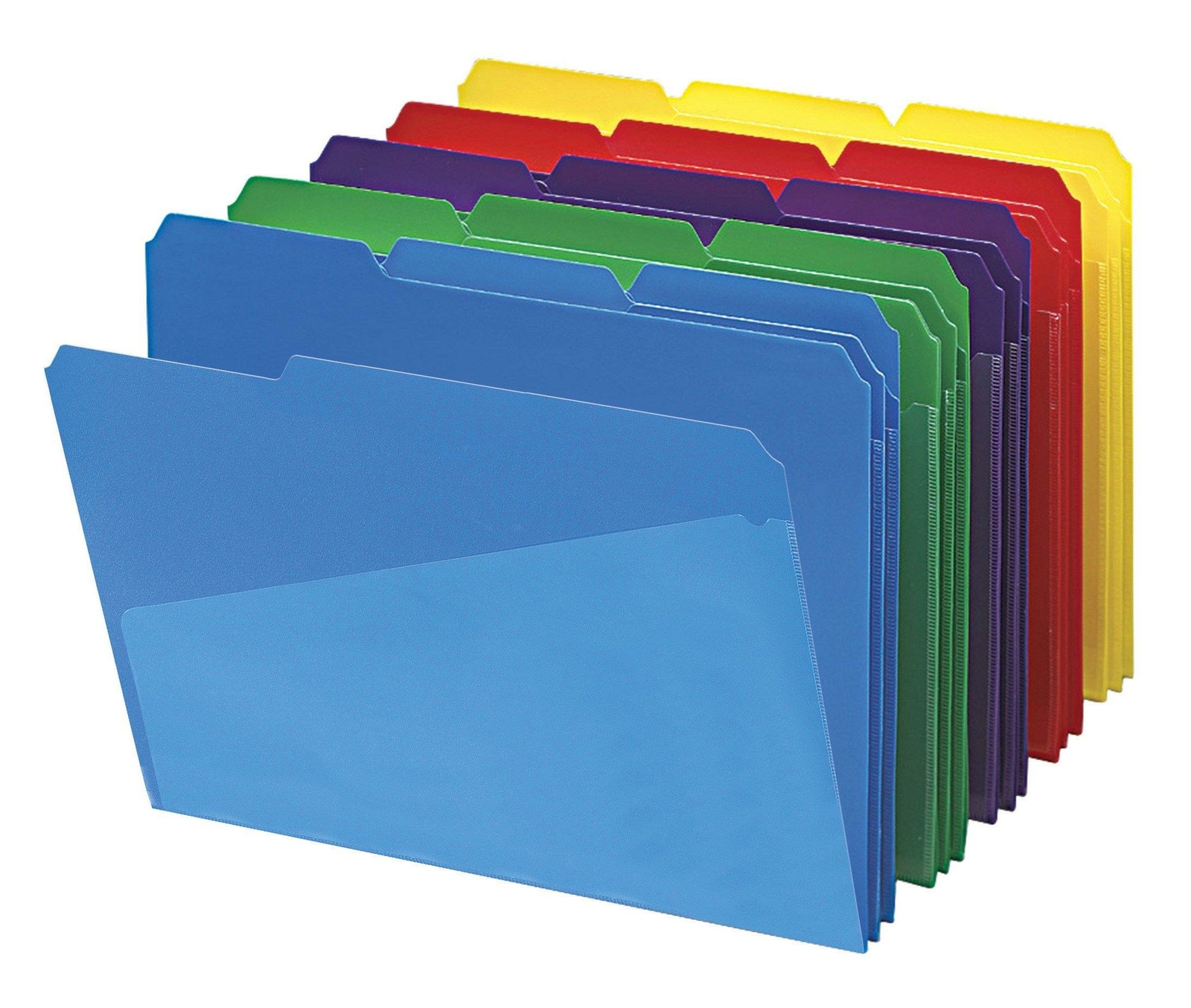 Smead 10540 Slash Pocket Poly File Folders, 1/3 Cut Top Tab, Letter ...