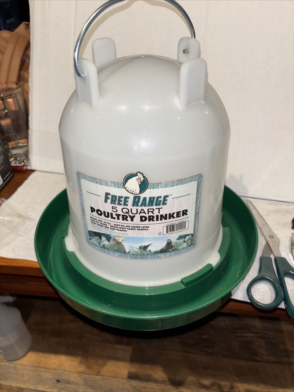 5 QT Poultry Drinker; Easy Fill; Easy Clean; Molded From Long Life ...