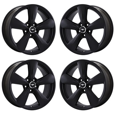 18" FORD MUSTANG SATIN BLACK WHEELS RIMS FACTORY OEM 3907 2012-2014 SET ...
