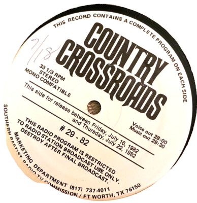 29-82 & 30-82 BILL MACK COUNTRY CROSSROADS CO HOST SUSAN RAYE; RONNIE ...