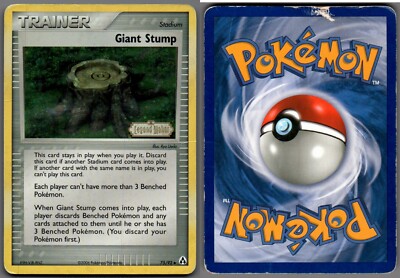 2006 Pokemon, Legend Maker, #75/92 Giant Stump, Reverse Holo Uncommon ...