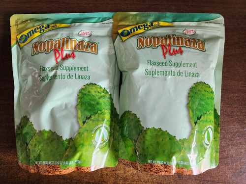 2 NOPALINAZA PLUS IBITTA OMEGA OILS FLAX SEED SUPPLEMENT NET WT 16.6 OZ ...
