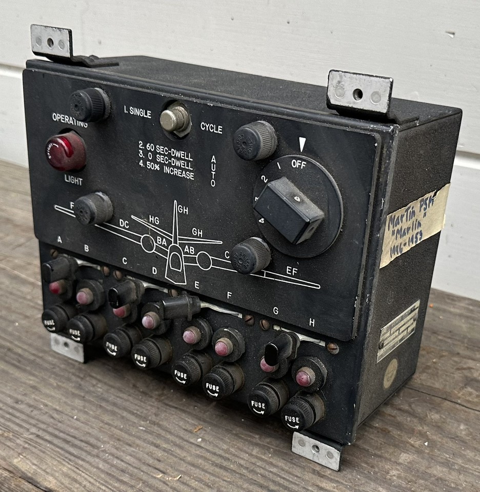 Vintage Martin Marlin P5M Airplane Seaplane Bendix De-Icing Control Box ...