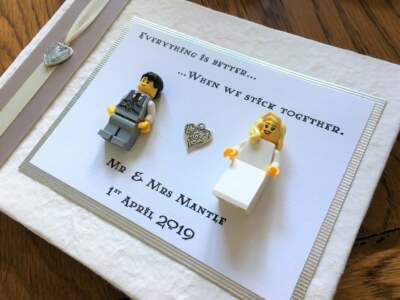 Personalised Wedding guestbook LEGO minifigures bride groom handmade ...