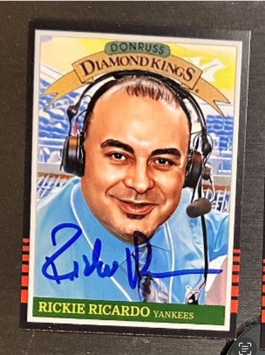 Rickie Ricardo Yankees Signed Autographed Custom “Diamond King” Card ...