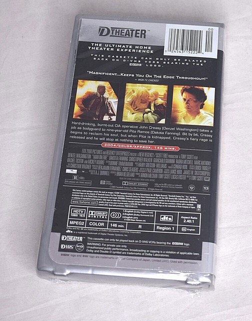 Man on Fire (VHS, 2004, D-VHS D-Theater High Definition Video) for sale ...