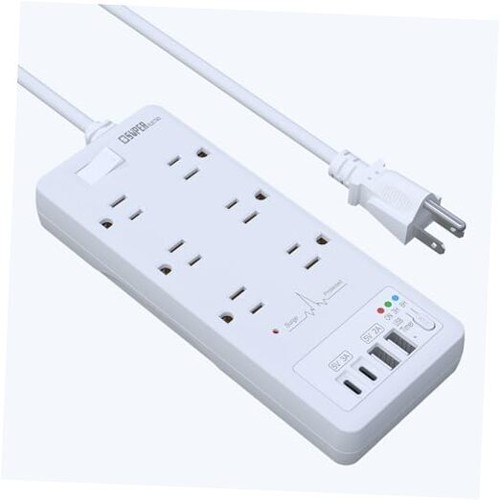 Surge Protector Power Strip, Extension Cord with USB Timer 6 | eBay