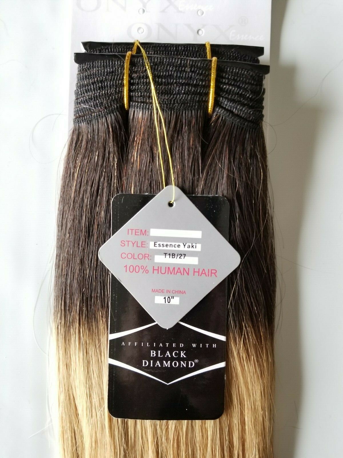 ONYX Black Diamond 100% Human Hair Natural Essence Yaki Weave Extension ...