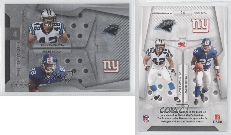 2009 Playoff Contenders Round Numbers Andre Brown Tony Fiammetta Rookie ...