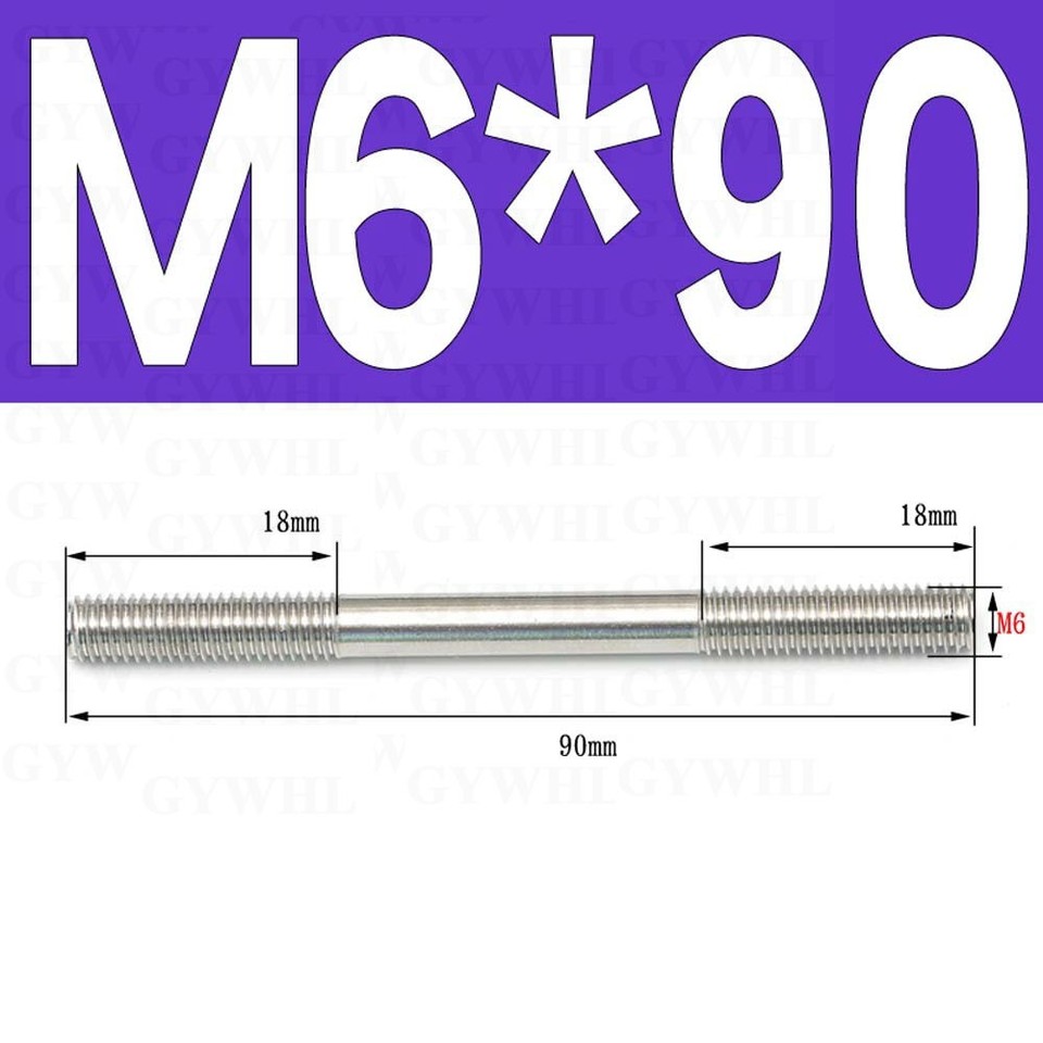 M6 - M20 Marine Grade A4 Stainless Double End Threaded Stud Bar Rod ...