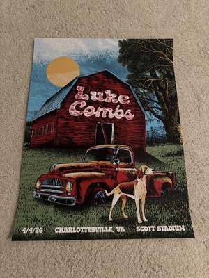 Luke Combs Poster Charlottesville, VA 2026 UVA | eBay