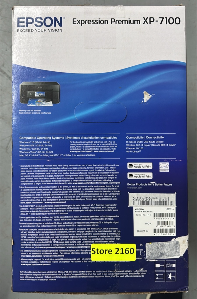 Epson Expression Premium XP-7100 Wireless Color Photo Printer - Black ...