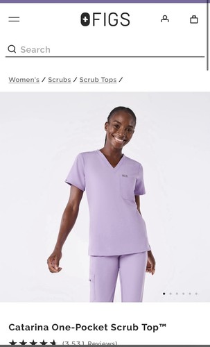 Figs Technical Collection Catarina One-Pocket Scrub Top L, Lavender Dew ...